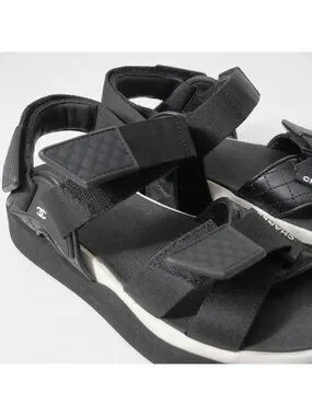 CHANEL | Shoes | Chanel Sandals 36 Cc Logo Quilted Sports Shoes | Poshmark